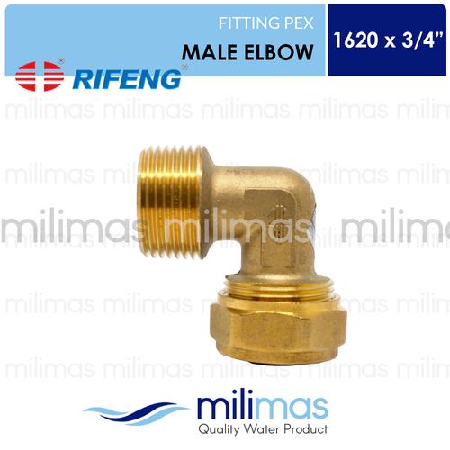Jual RIFENG - Male Elbow Uk. 1620 x 3/4" M / Keni Drat Kuningan Fitting ...