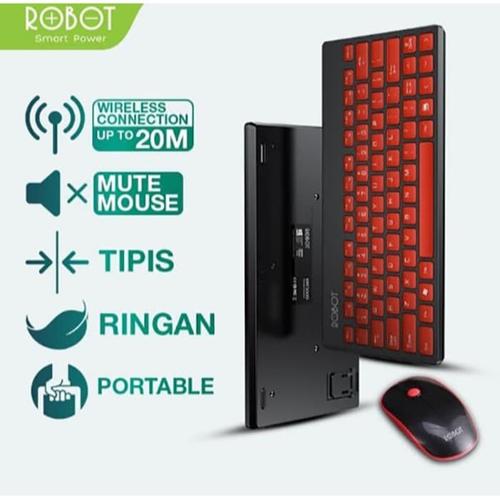 Jual Robot KM300 Portable Multimedia Wireless Keyboard & Mouse Combo ...