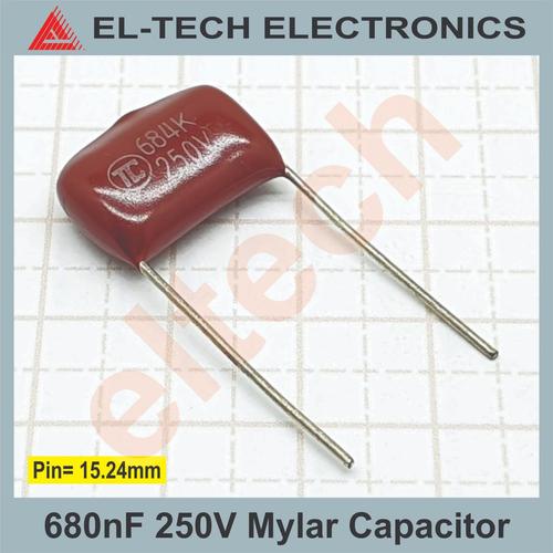 Jual 680nF 680 nF KpF Nano Farad Mylar Milar Capacitor Kapasitor 250V ...