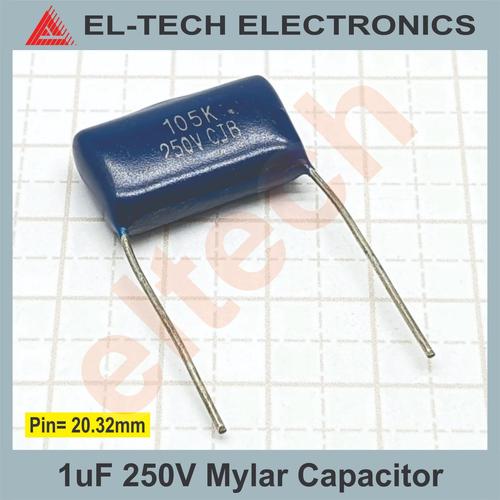 Jual 1uF 1 uF Micro Farad Mylar Milar Capacitor Kapasitor 250V - Kota ...