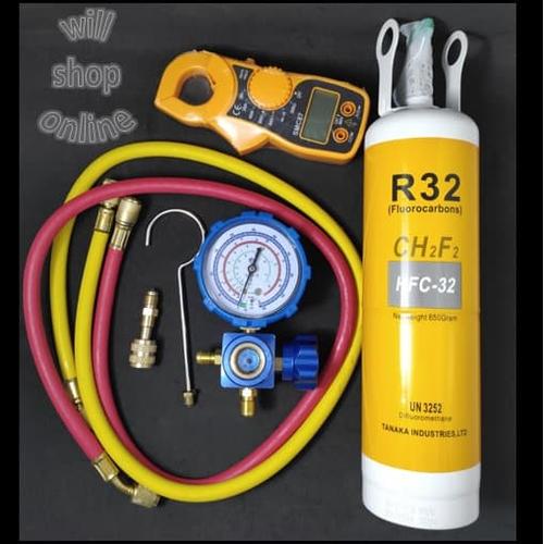 Promo PAKET ALAT PENGISIAN FREON AC RUMAH R32 MURAH SIGHT GLASS+ TANG ...