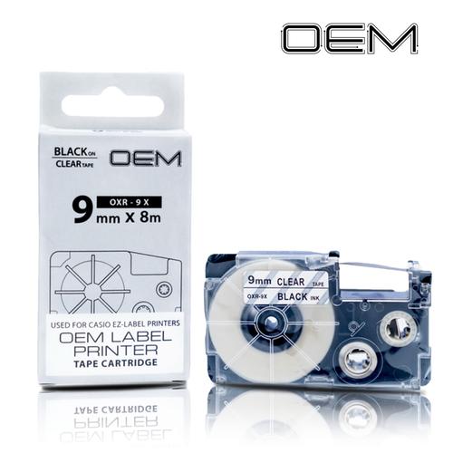 Jual OEM TAPE EZ LABEL CASIO 9MM BLACK INK CLEAR (OXR-9X) - Kota ...