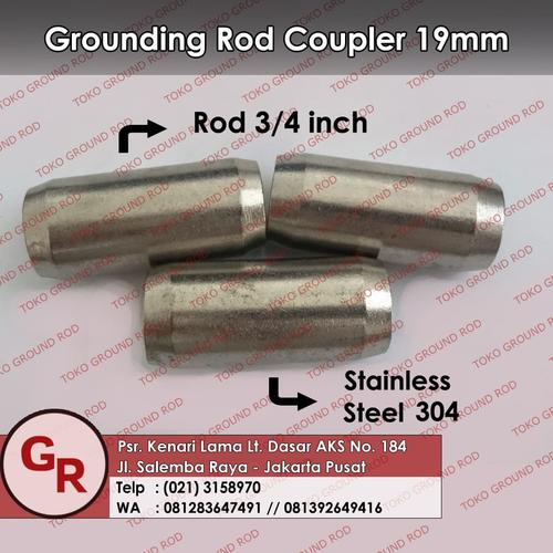Jual 19 mm - Stainless Steel Ground Rod Coupler / Coupling / Sok ...
