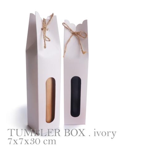 Jual TUMBLER BOX / BOTOL SOUVENIR BOX 7x7x30cm / IVORY 270gr - Kota ...