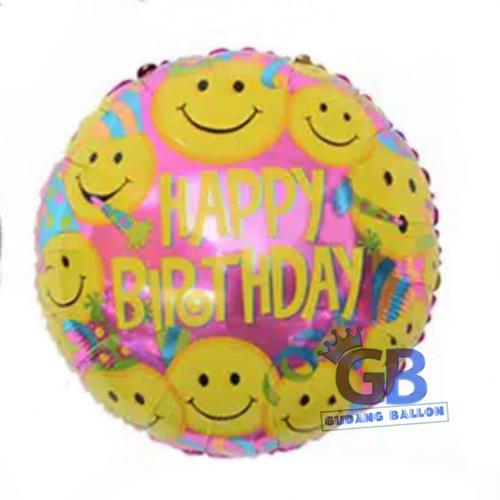 Jual Balon Smile #1 / Balon Foil Emoticon / Balon Happy Birthday/ Balon ...