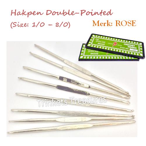 Jual Hakpen Rose double pointed – Jarum Rajut Crochet Hook aluminium ...