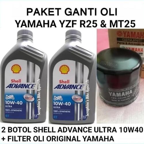 Jual PAKET OLI SHELL ADVANCE ULTRA 10W40 2x1L +FILTER OLI YAMAHA R25 & MT25 - Jakarta Selatan ...