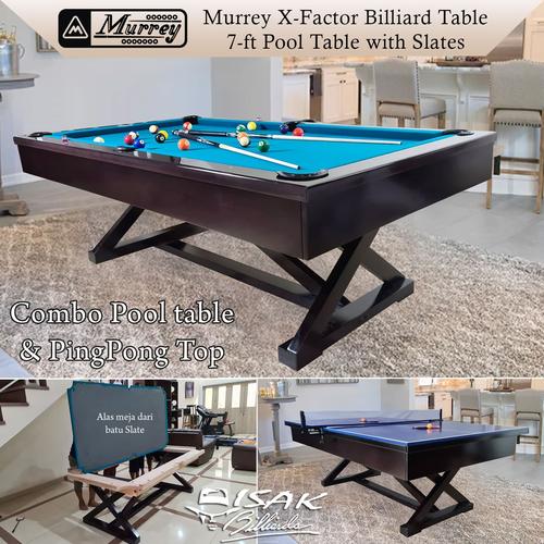 Jual Murrey X-Factor 7ft Combo Pool PingPong Table Batu Slate Meja ...