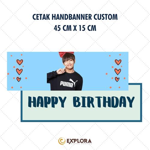 Jual (45x15 cm) Cetak Custom HandBanner Hand Banner Freebies KPOP Murah ...