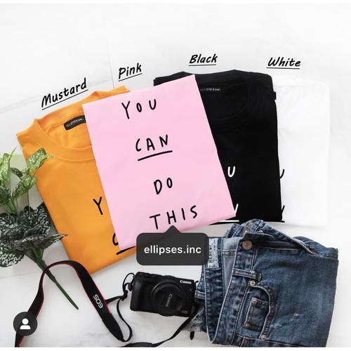 Jual Ellipsesinc - Kaos Oversize Pria Wanita You Can Do This - Hitam ...