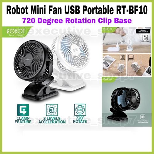 Jual Robot Mini Fan Portable Clip RT-BF10 720 Degree Rotation - Kota ...
