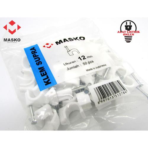 Jual KLEM KABEL PAKU BETON NO 12 MM ( 50 PCS ) MASKO / CABLE CLIP ...