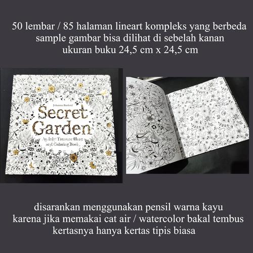 Jual coloring book buku mewarnai lineart kompleks dewasa secret garden ...