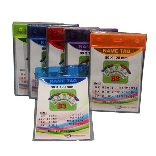 Jual Name Tag Warna B3 /card case/name tag holder/id card/mika kartu ...