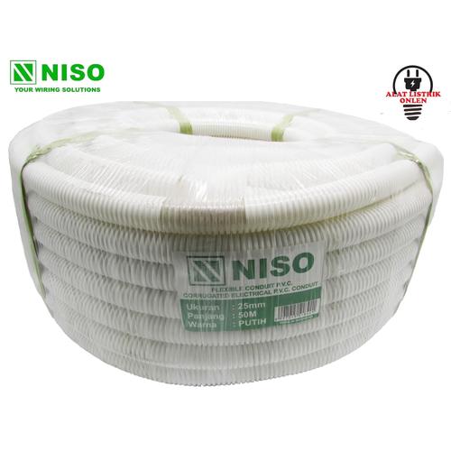 Jual NISO FLEXIBEL / FLEKSIBEL FLEXIBLE CONDUIT 25 MM (50 M) PUTIH ...