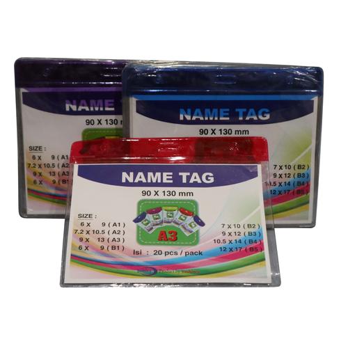 Jual Name Tag Warna A3 /card case/name tag holder/id card/mika kartu ...