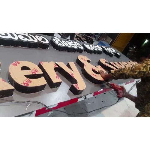 Jual nama channel huruf timbul tulisan merk akrilik tempel letter ...