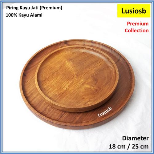 Jual Premium Piring Kayu Jati / Piring Kayu / Teak Wooden Plate ...