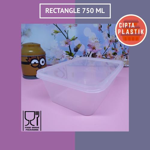 Jual Kotak makanan plastik 750 ml thinwall / Thinwall 750 ml Rectangle ...