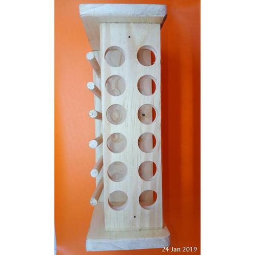 Jual ` RAK TABUNG REAKSI KAYU ISI 12 LUBANG / TEMPAT TABUNG KAYU ...