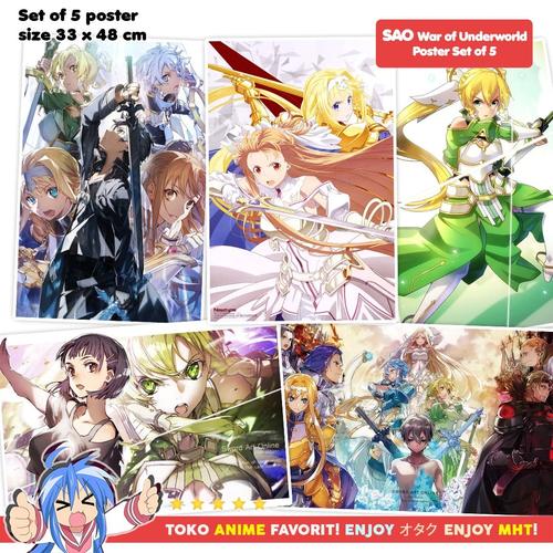Jual Poster Anime SAO Sword Art Online War Of Underworld Set Of 5 - Kab ...