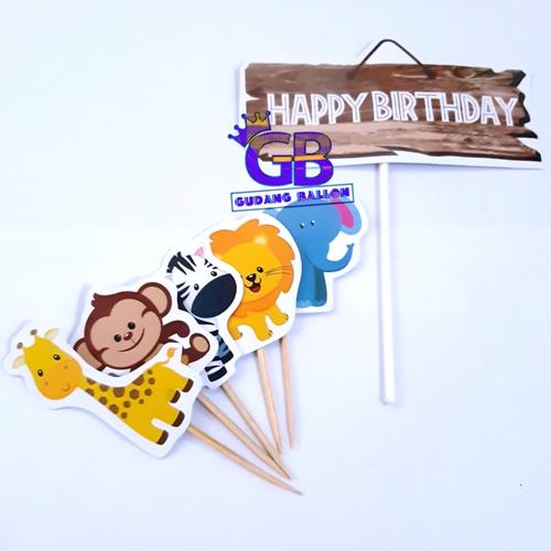Jual Topper Cup Cake Hewan / Topper Cake / Hiasan Kue/ Topper Birthday ...