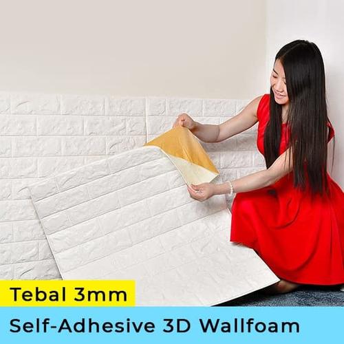 Jual Wallpaper Foam Bata 3D Sticker 77x70cmTebal 3mm - Bata Jeruk 4mm ...