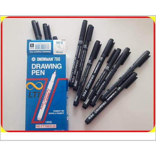 Jual Drawing pen termurah / snowman drawing pen FT - 700 HITAM 0.05 - 0 ...