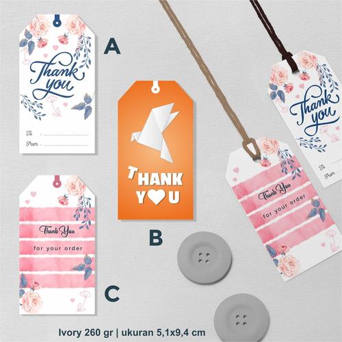 Jual Hang Tag/Kartu Hadiah sebagai ucapan terima kasih / Thank You Card ...