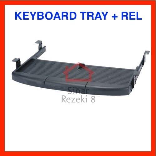 Jual Rak Keyboard Tray Rel Laci Tempat Tatakan Keyboard Meja Komputer ...
