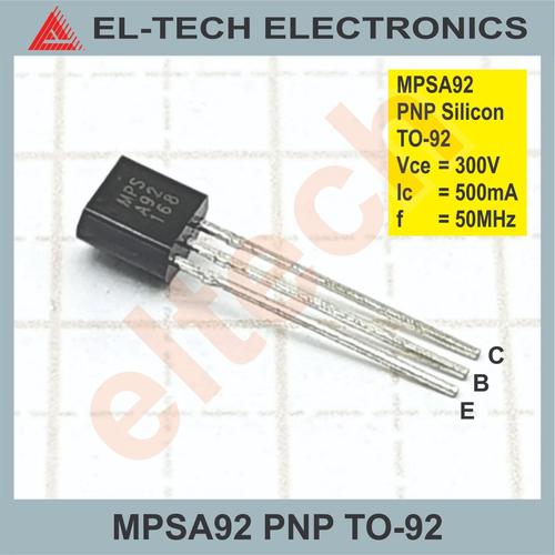 Jual MPSA92 MPSA 92 A92 A 92 High Voltage Transistor PNP TO-92 - Kota ...