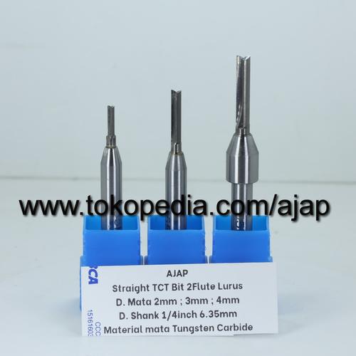 Jual Mata router TCT 1/4 inch Double Edge straight 2F mata profil kayu ...