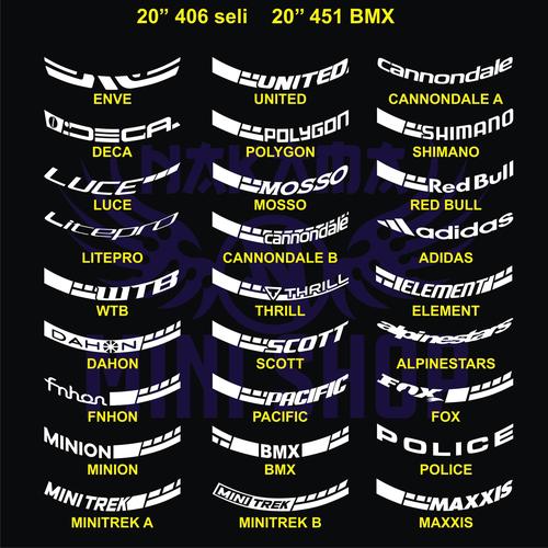 Jual decal cutting sticker velg sepeda 20" - model lain, 451 - Kota ...