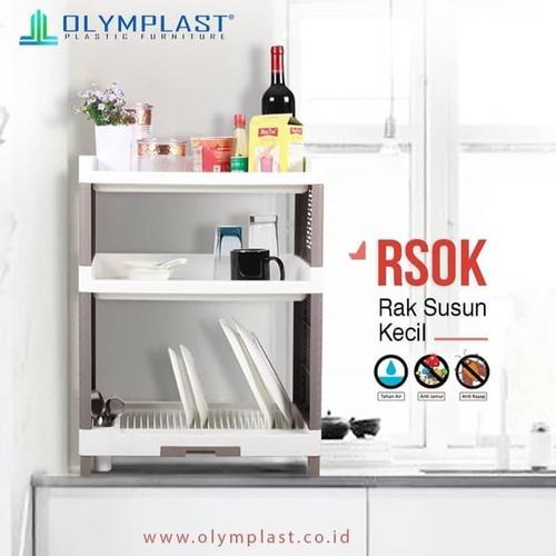 Jual Olymplast RSOK 03 Rak Piring Plastik Susun 3 Kitchen Dapur Gelas ...