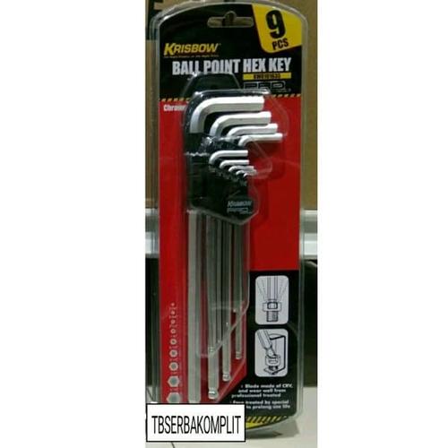 Jual Kunci L Set Long Ballpoint Hex Key isi 9 pcs Krisbow KW0101634 ...