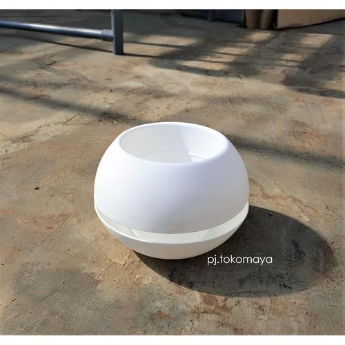 Jual Pot Bulat Vienna Self Watering 16cm Putih / Pot Bunga / Pot ...