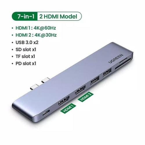 Jual CAPDASE USB C MULTIPORT ADAPTER 7IN1 HDMI CARD READER HUB MAC ...