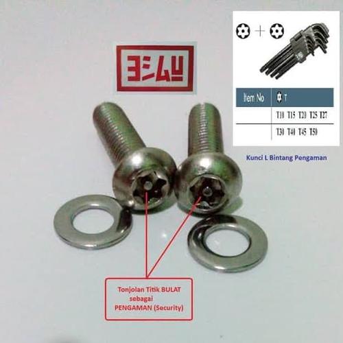 Jual Baut Bintang M6x20 304 Stainlees Steel (Torx Pin Head Screw ...