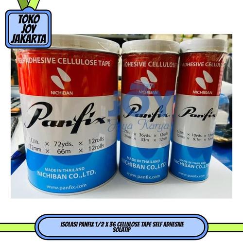 Jual Isolasi Panfix 1/2 X 36 Cellulose Tape self adhesive Solatip ...