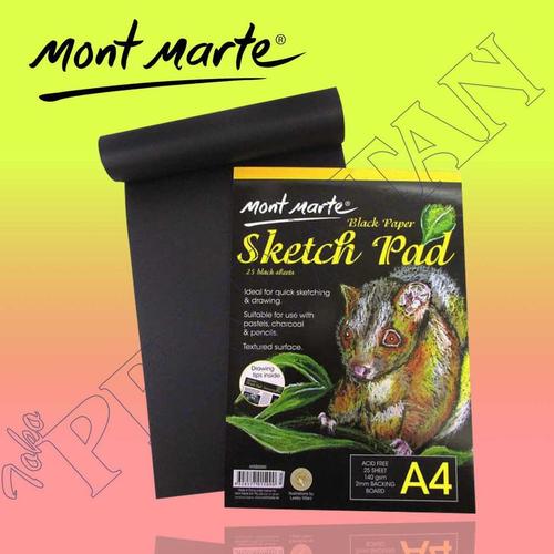 Jual Mont Marte Black Paper Sketch Pad Book A4 / Buku Sketsa Kertas ...