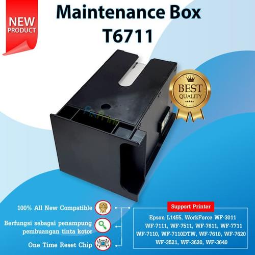 Jual Maintenance Box T6711 Auto Reset Chip Busa Printer L1455 WF7611 ...