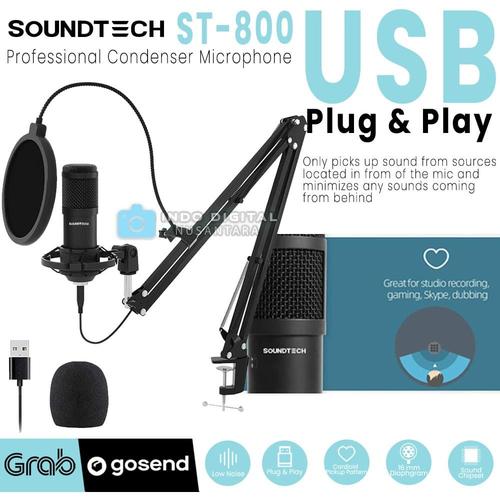 Jual SOUNDTECH MICROPHONE CONDENSER RECORDING PODCAST STREAMING ...