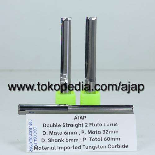 Jual Double Edge straight 2F 6mm router bits end mill mata profil kayu ...