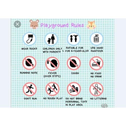 Jual signage bermain play area arena aturan taman ground protokol kid ...