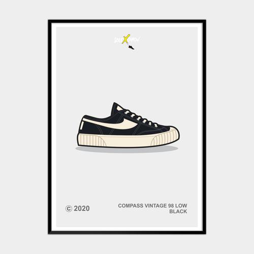 Jual Poster - Sepatu Compass Vintage 98 Low - Black - Jakarta Timur ...