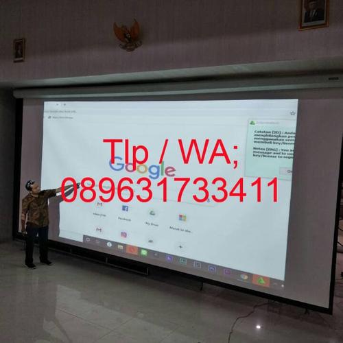 Jual Layar Motorized Screen Projector 3meter X 3meter green star ...
