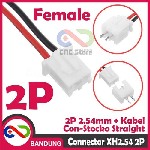 Jual CONNECTOR XH2.54 2P PIN FEMALE 20CM CABLE JST 2.54MM SOCKET CON STOCKO - Kota Bandung - CNC ...
