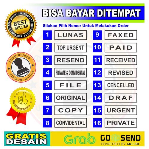 Jual Stempel Paid|Copy|Urgent|Nama|Lunas|stempel warna - 4.3x1.3 ...