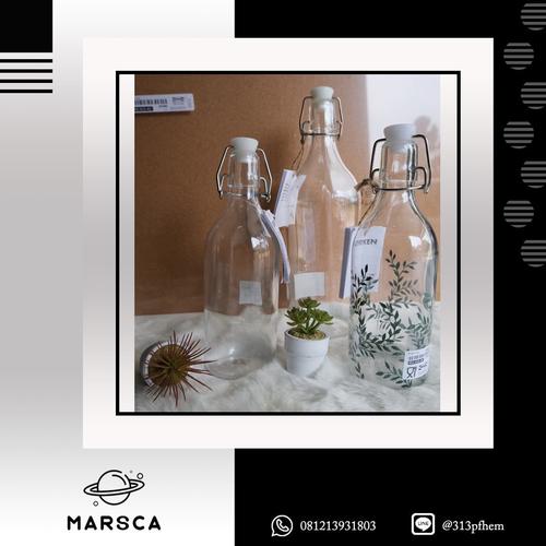 Jual Botol / Pitcher / Container Tertutup Kaca Bening - 500ml Hijau x ...
