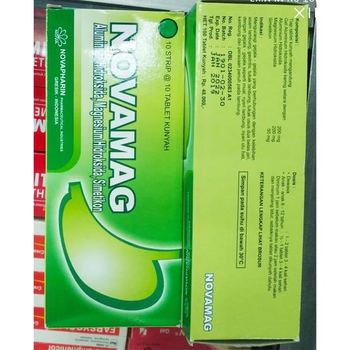 Jual NOVAMAG (100 Tablet Kuyah) Obat Kembung&Maag-Novapharin-Murah ...